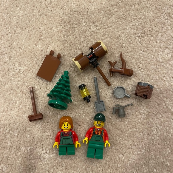 Lego | Toys | Lego Farmer Woodworking Outdoor Man Woman Wood Tools Set ...